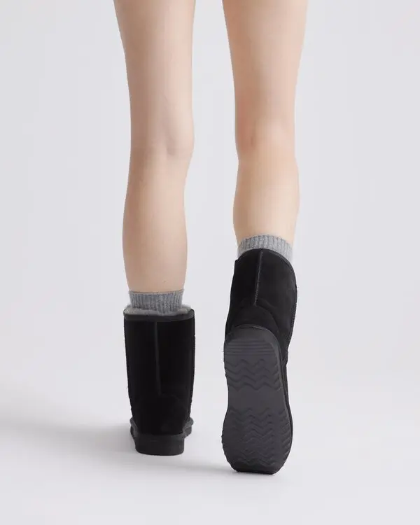 Quince Australian Shearling Mid-calf Boots - True Black