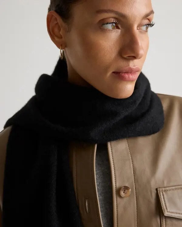 Quince Mongolian Cashmere Woven Fringe Scarf