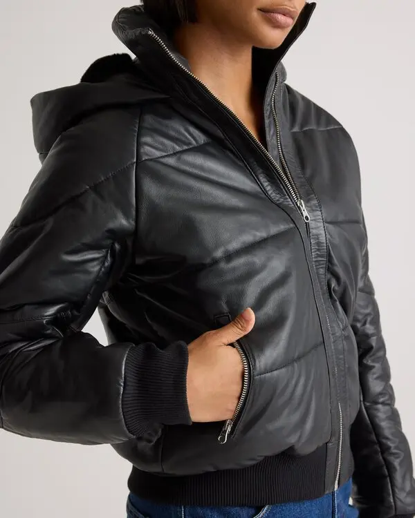 Quince Puffer Jacket With Faux Fur Lined Hood
