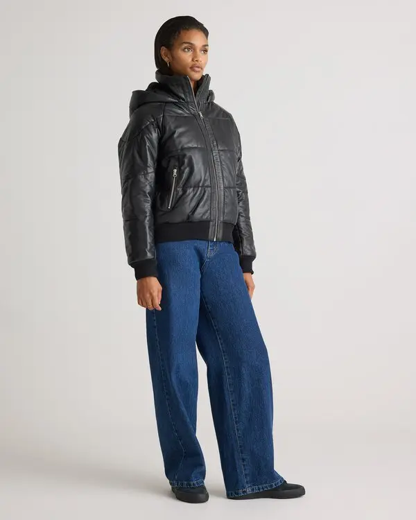 Quince Puffer Jacket With Faux Fur Lined Hood