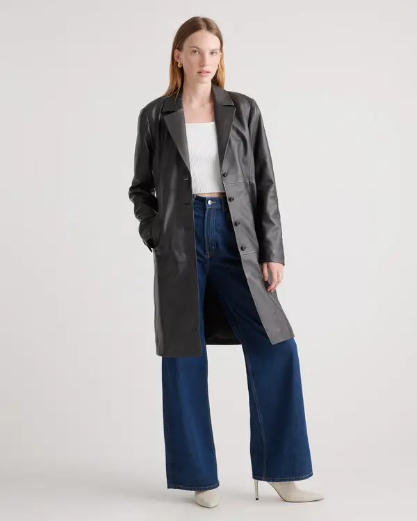 Quince Leather Trench Coat