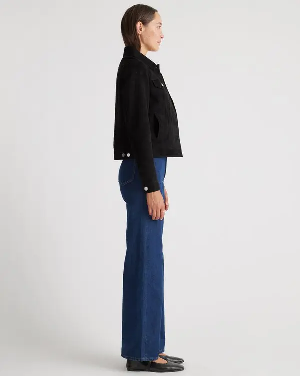 Quince Suede Trucker Jacket