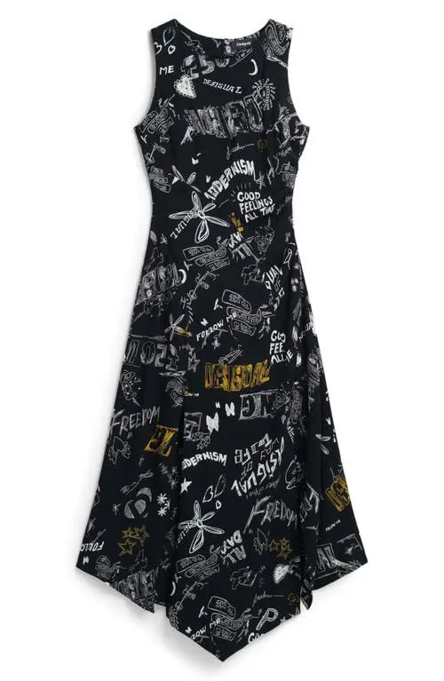 Desigual Slogan Print Sleeveless Dress