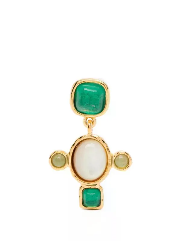 GOOSSENS Cross Lagune Earrings - Green