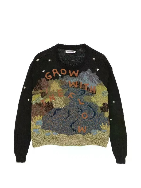 STORY MFG. Graphic Knitted Jumper - Black