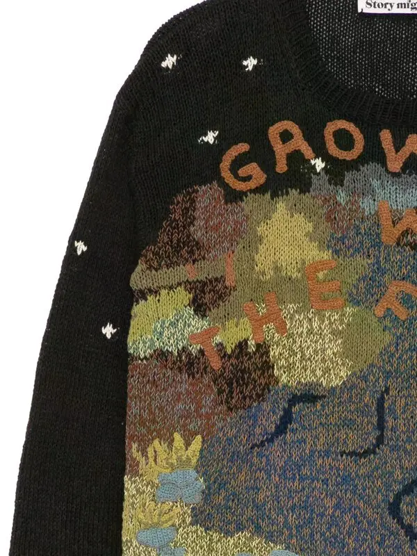 STORY MFG. Graphic Knitted Jumper - Black