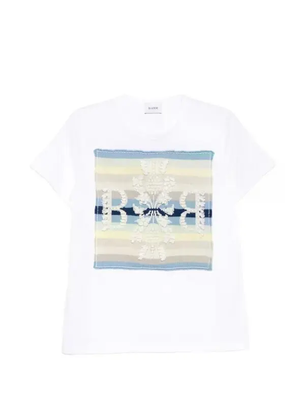 BARRIE Cashmere Patch Logo T-shirt - White