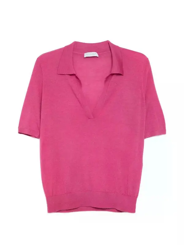 Gabriela Hearst V-neck Polo Top - Pink