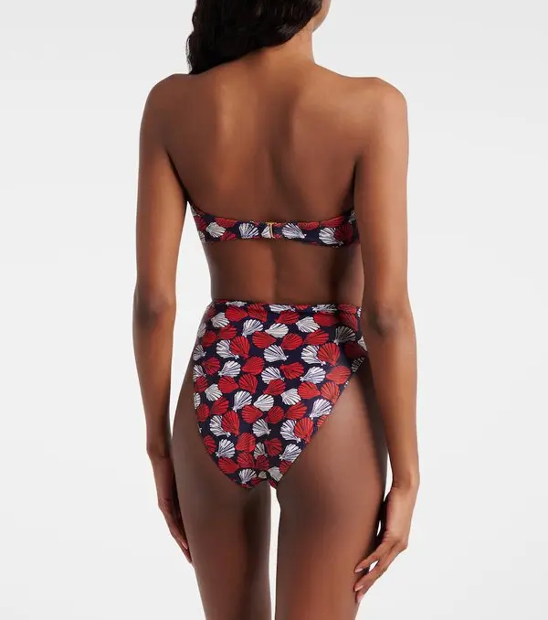 SAME Knotted Printed Bandeau Bikini Top - Blue