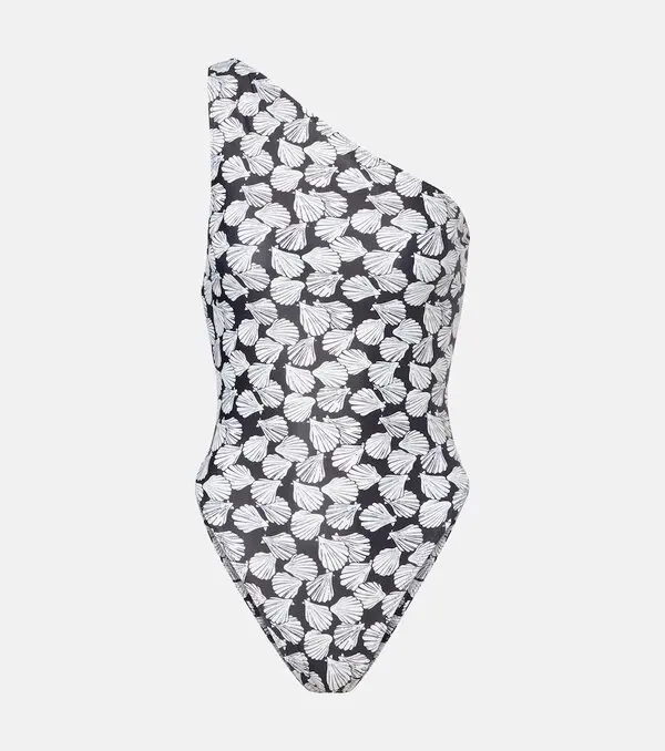 SAME Printed One-shoulder Swimsuit - Black