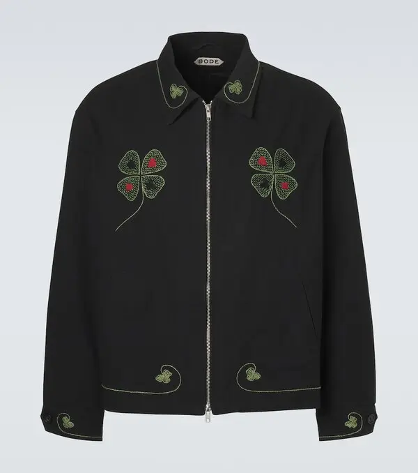 BODE Lucky Draw Cotton Twill Jacket - Black