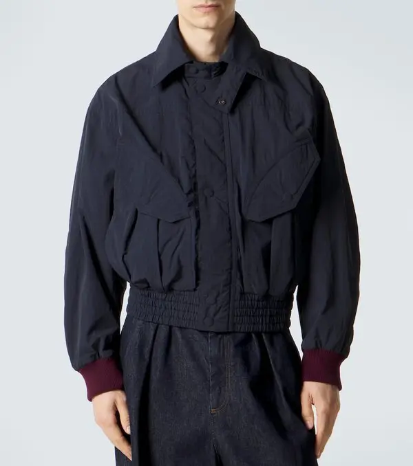 Dries Van Noten Jersey Blouson Jacket - Blue