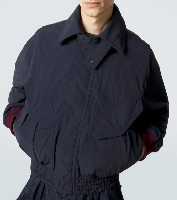 Dries Van Noten Jersey Blouson Jacket - Blue