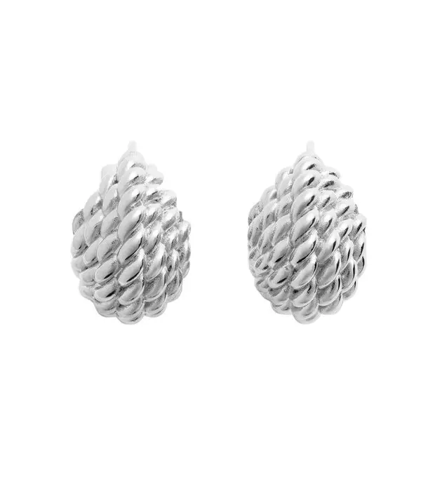 TOTEME Rope Hoop Earrings - Silver