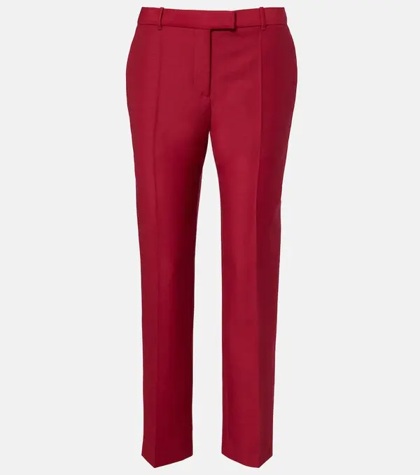 Alexander McQueen Cropped Slim Wool And Mohair Pants