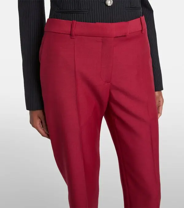 Alexander McQueen Cropped Slim Wool And Mohair Pants