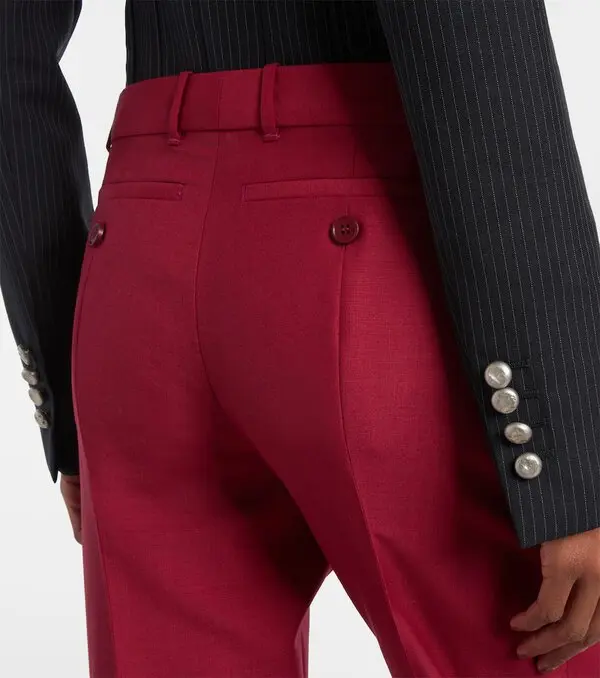Alexander McQueen Cropped Slim Wool And Mohair Pants