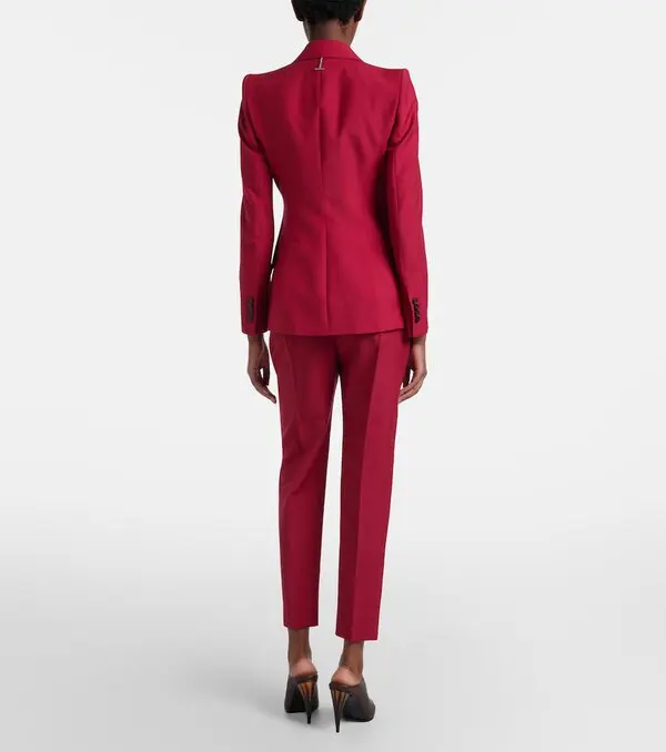 Alexander McQueen Cropped Slim Wool And Mohair Pants