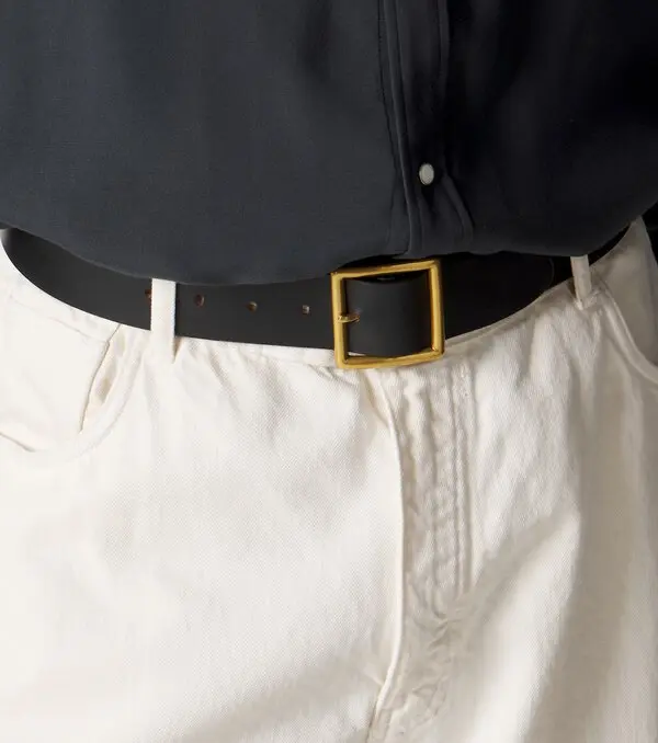 Visvim Leather Belt With Gold Tone Hardware