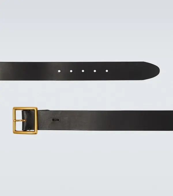 Visvim Leather Belt With Gold Tone Hardware