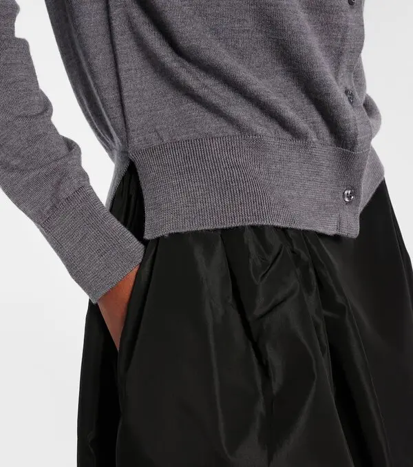 Simone Rocha Embellished Wool And Silk Cardigan - Grey
