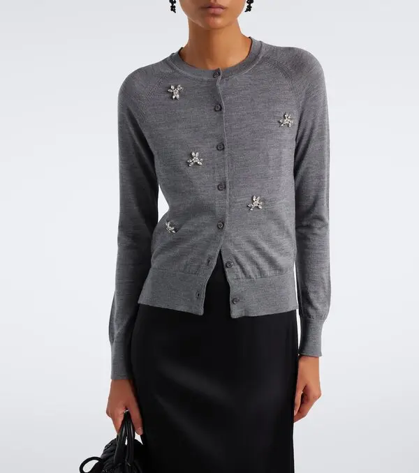 Simone Rocha Embellished Cardigan - Grey