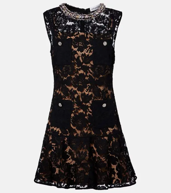 SELF-PORTRAIT Embellished Mini Dress