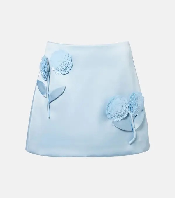 SELF-PORTRAIT Floral-appliqué Mini Skirt