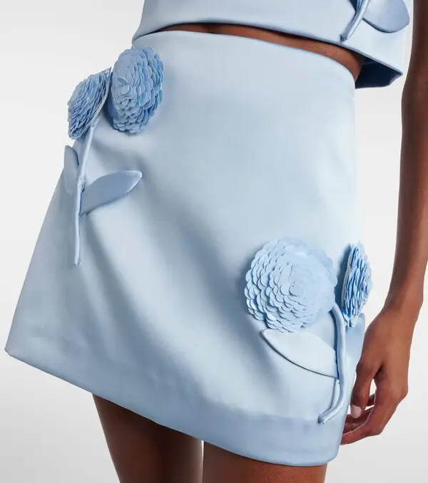 SELF-PORTRAIT Floral-appliqué Mini Skirt