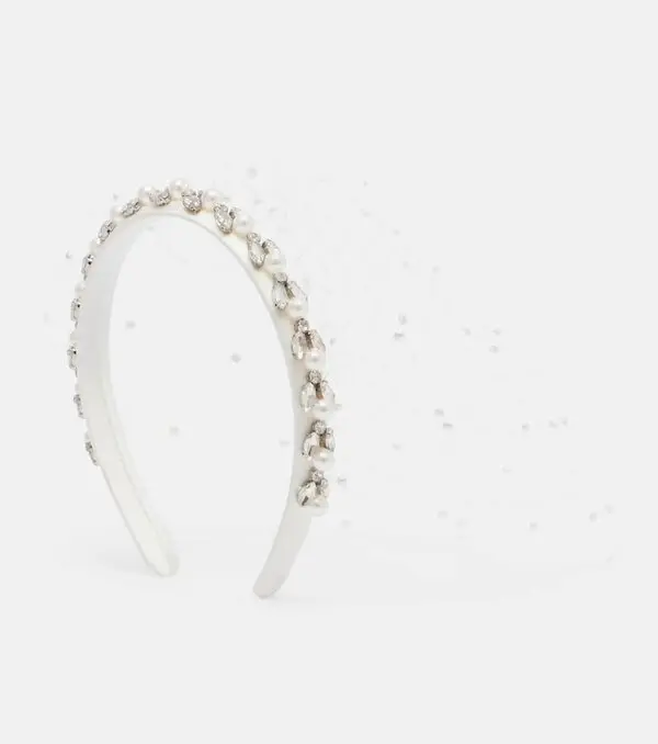 SELF-PORTRAIT Embellished Headband - White