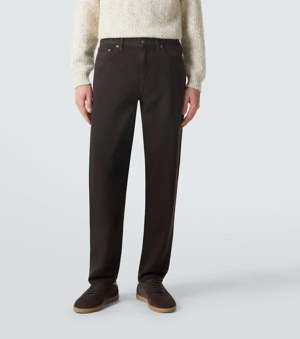 Zegna Straight Leg Jeans In Cashmere - Brown