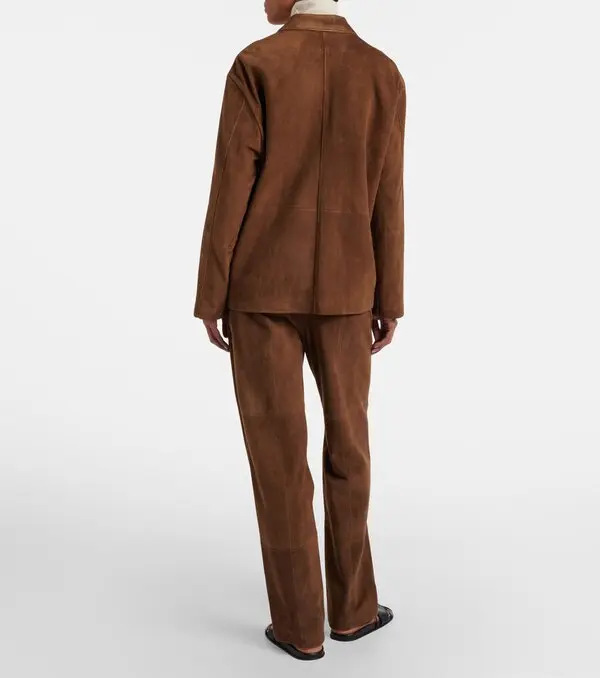 THE ROW Kenan Bootcut Suede Pants