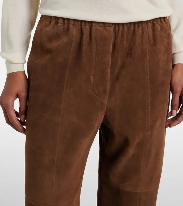 THE ROW Kenan Bootcut Suede Pants