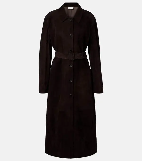 THE ROW Kendra Suede Coat - Brown