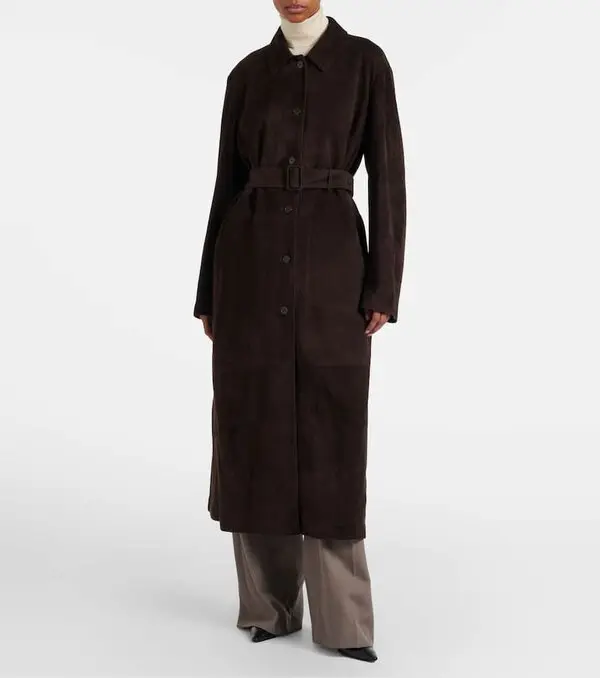 THE ROW Kendra Suede Coat - Brown