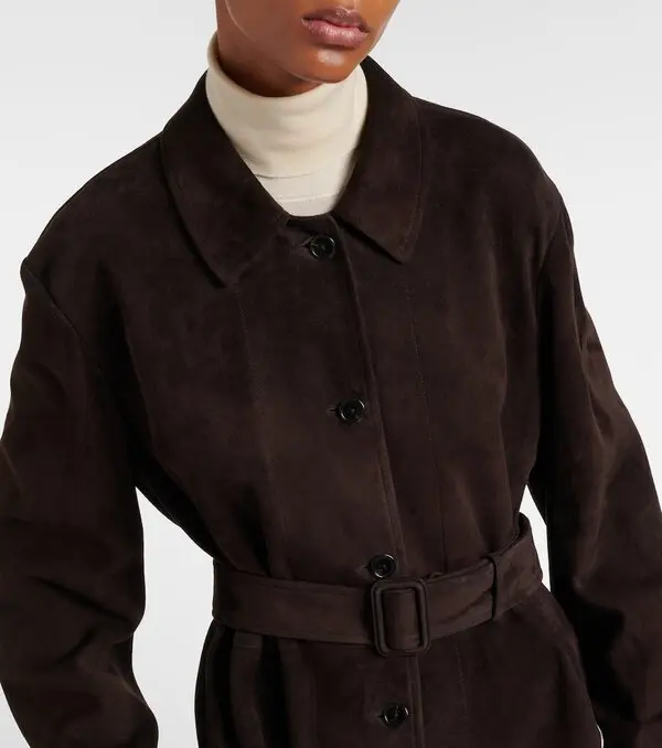 THE ROW Kendra Suede Coat - Brown