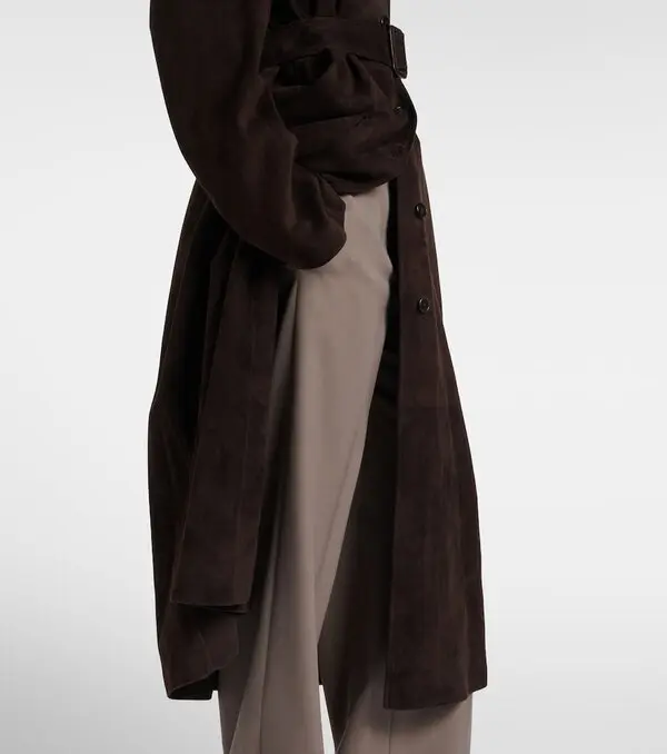 THE ROW Kendra Suede Coat - Brown