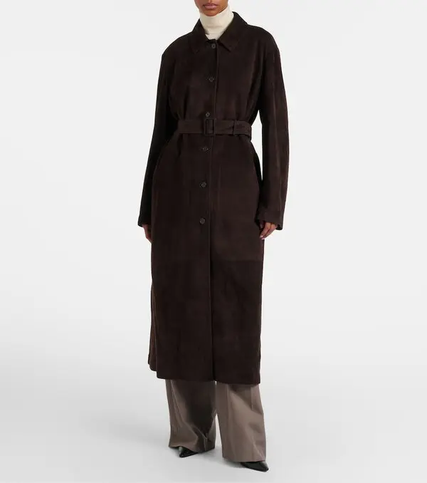 THE ROW Kendra Suede Coat - Brown