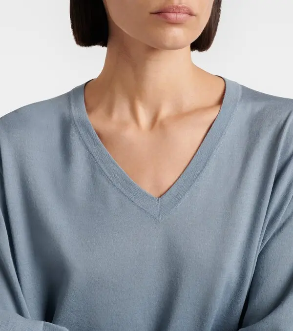 THE ROW Naius Wool Sweater - Blue