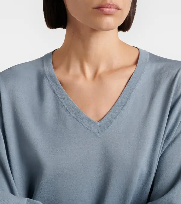 THE ROW Naius Wool Sweater - Blue