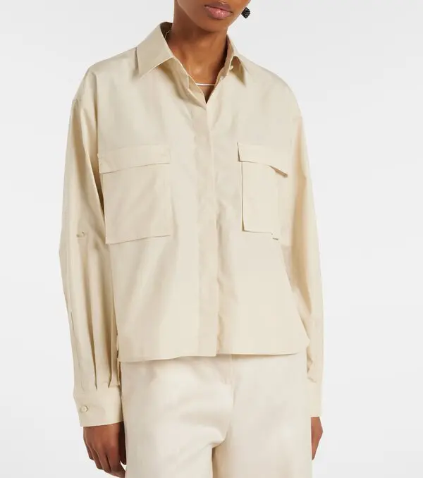 Max Mara Tenue Cotton Poplin Shirt - Beige