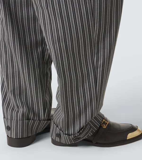 Versace Striped Virgin Wool Straight Pants