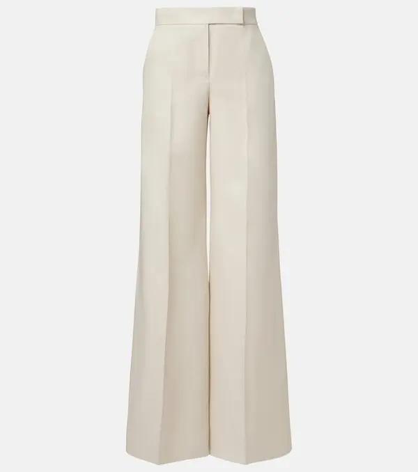 Max Mara Badesse High-rise Wide-leg Linen Pants - Beige