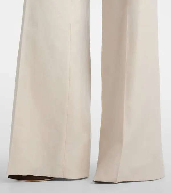 Max Mara Badesse High-rise Wide-leg Linen Pants - Beige