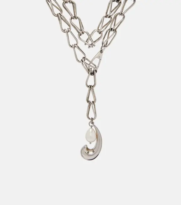 Etro Embellished Chain Necklace - Silver