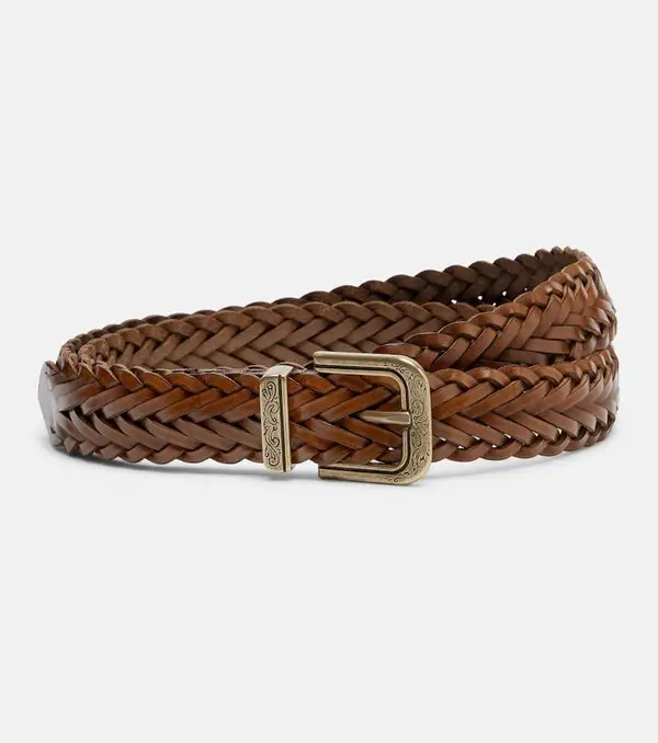 Etro Braided Calf Leather Belt - Brown
