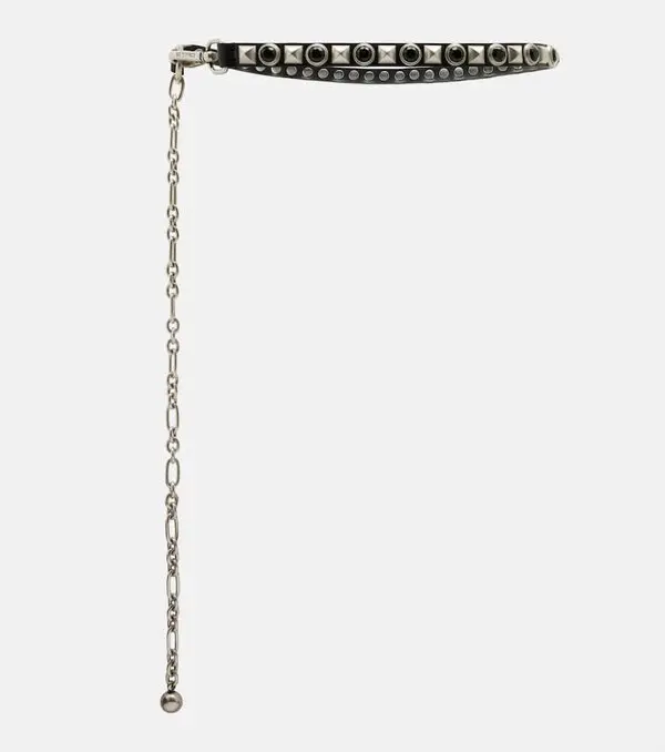 Etro Embellished Leather Belt - Black