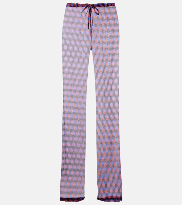 Dries Van Noten Polka-dot Silk Straight Pants - Multicoloured