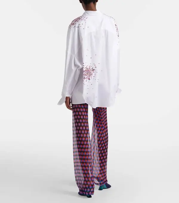 Dries Van Noten Polka-dot Silk Straight Pants - Multicoloured