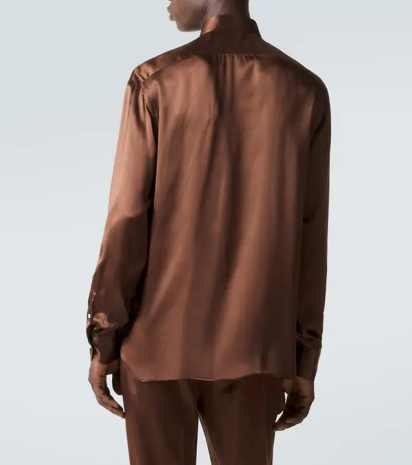 Rubinacci Silk Satin Shirt - Brown